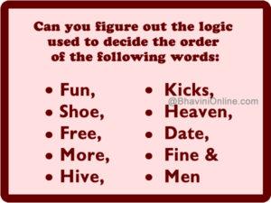 Can You Figure Out The Logic I Used To Decide The Order Of These Words ...