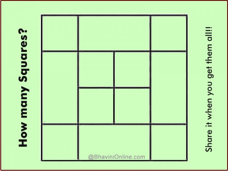 Picture Riddle: Count the Number of Squares in the Image ...