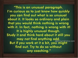 English Language Test: What is Unusual in This Paragraph ...