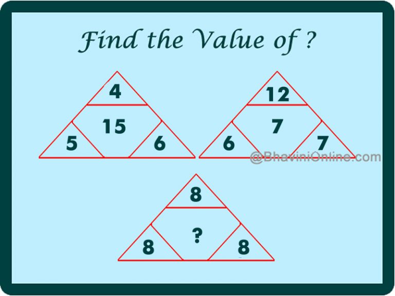 Find the Missing Number in the Third Triangle | BhaviniOnline.com