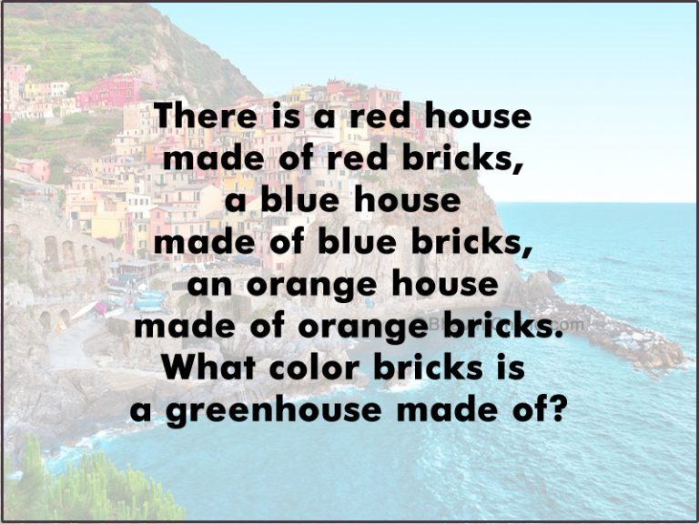 WhatsApp Riddle: What Color Bricks Is A Greenhouse Made Of ...