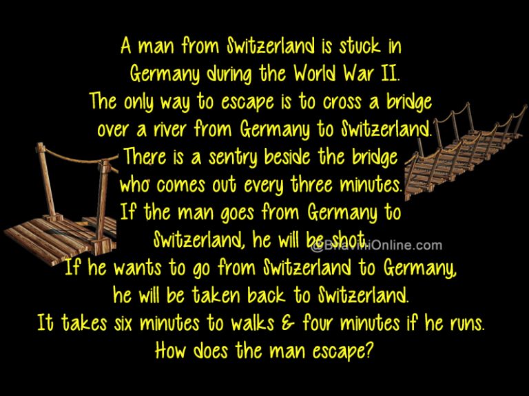 Logical Riddle: How Will the Man Escape From Germany? | BhaviniOnline.com