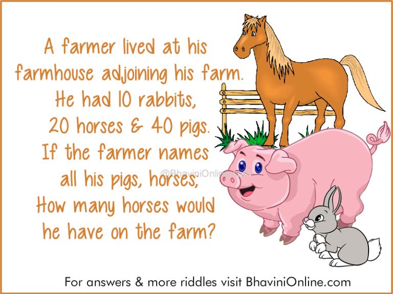 Fun Riddle: How Many Horses in the Farm? | BhaviniOnline.com