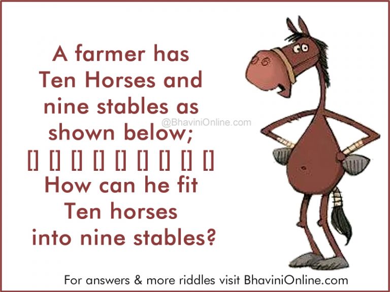 Brain Teaser: How Can The Farmer Fit Ten Horses Into Nine Stables ...