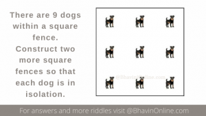 Picture Riddle: Draw Square Fences To Isolate the Dogs | BhaviniOnline.com