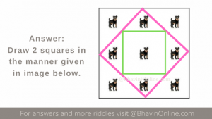 Picture Riddle: Draw Square Fences To Isolate the Dogs | BhaviniOnline.com
